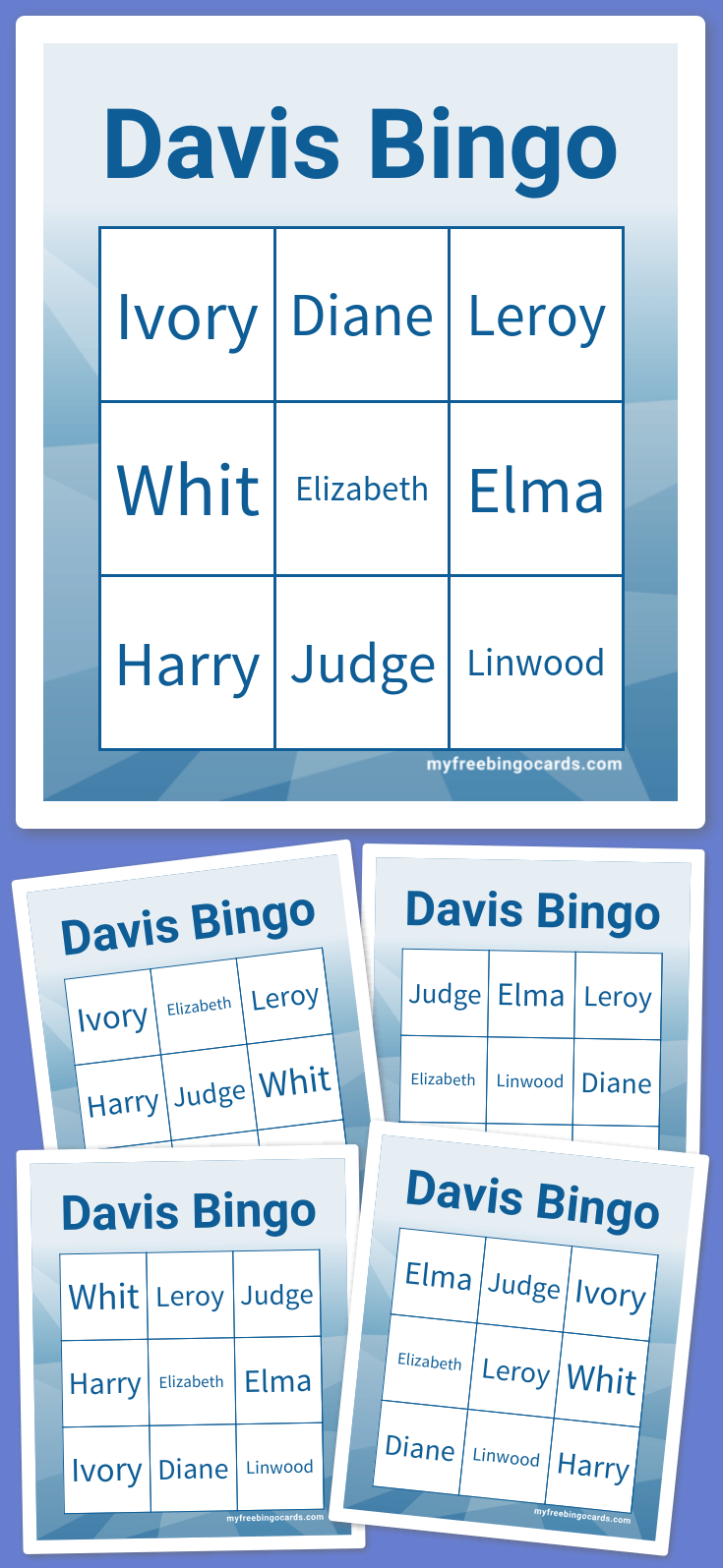 Virtual Davis Bingo