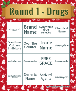 Round 1 - Drugs Bingo