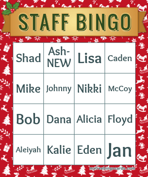 STAFF BINGO