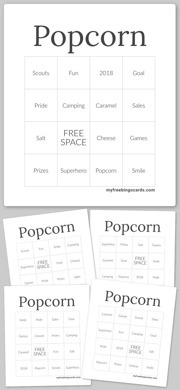 Virtual Popcorn Bingo