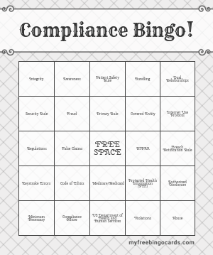 Print 100+ Compliance Bingo! Cards