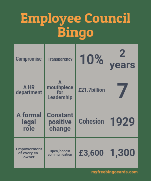 Employee Council Bingo