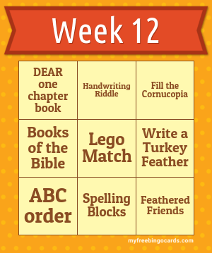 Week 12 Bingo