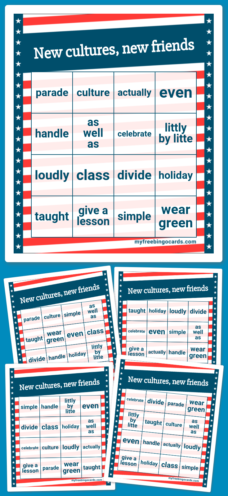 Virtual New cultures, new friends Bingo