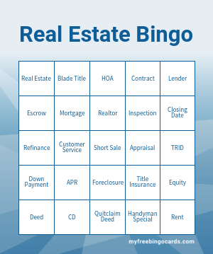 Print 100+ Real Estate Bingo Cards