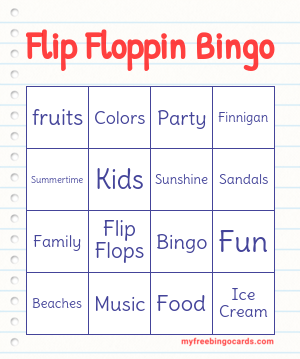 Flip Floppin Bingo