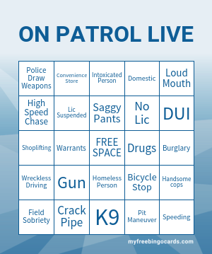 ON PATROL LIVE BINGO