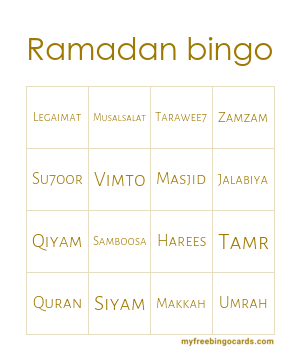 Ramadan bingo