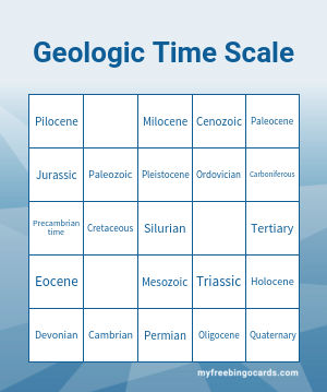 Print 100+ Geologic Time Scale Bingo Cards