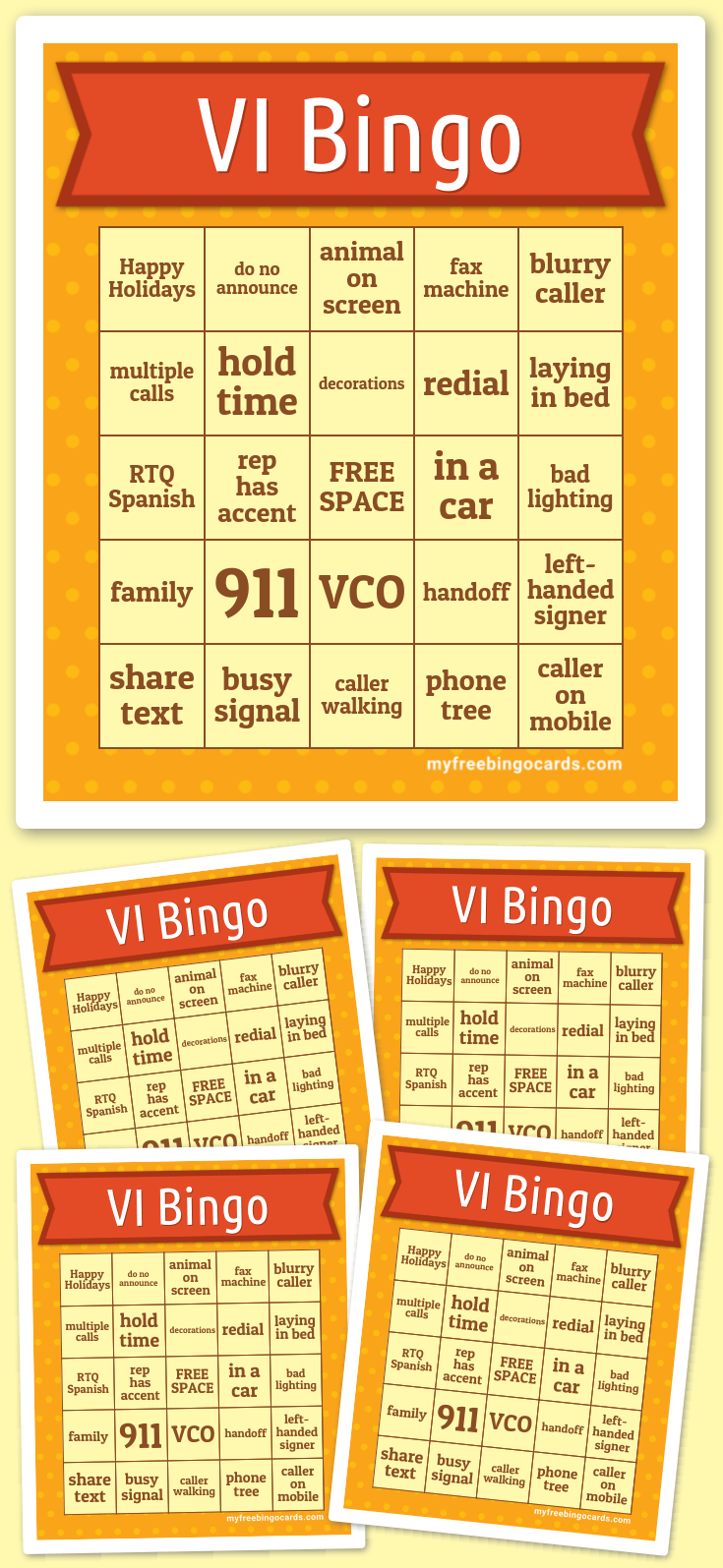 Virtual VI Bingo
