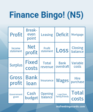 Finance Bingo! (N5)