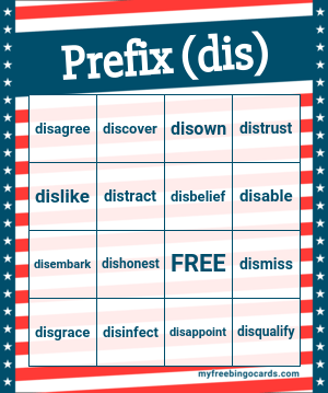 Prefix (dis) Bingo