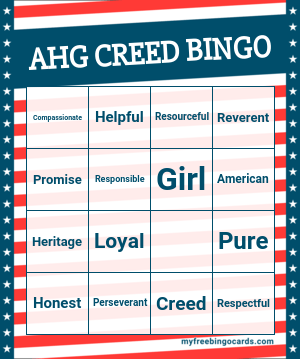 AHG CREED BINGO