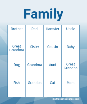 Print 100+ Family Bingo Cards