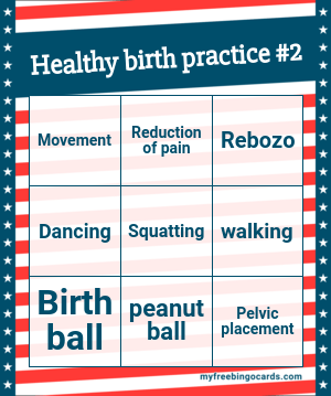 Healthy birth practice #2 Bingo