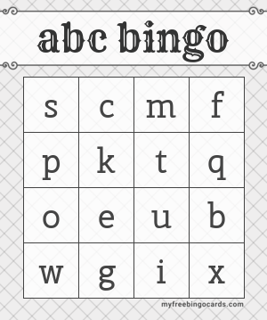 Print 100+ abc bingo cards