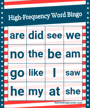 High-Frequency Word Bingo