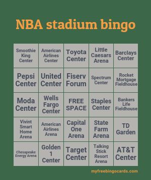 NBA stadium bingo