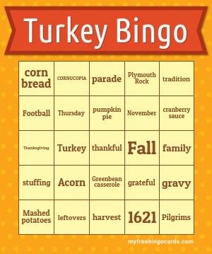 Turkey Bingo