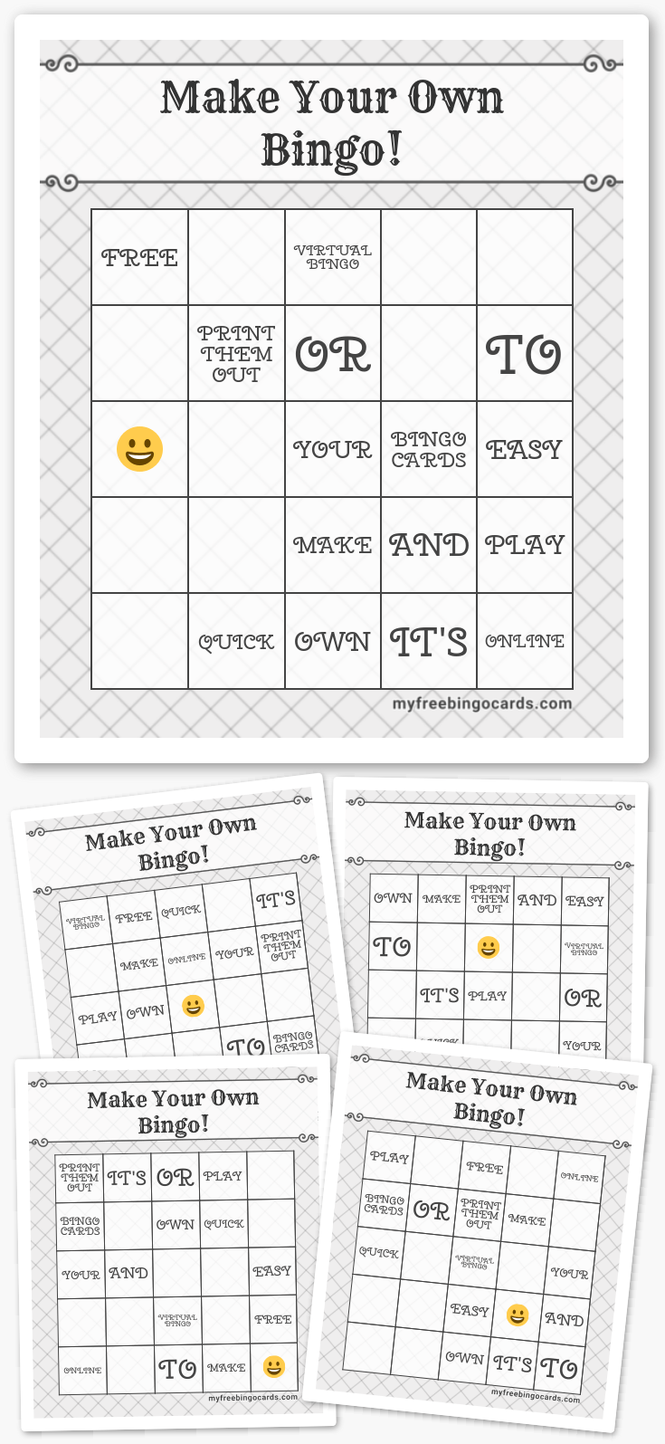 Virtual Make Your Own Bingo!
