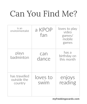 Can You Find Me? Bingo