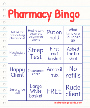 Pharmacy Bingo