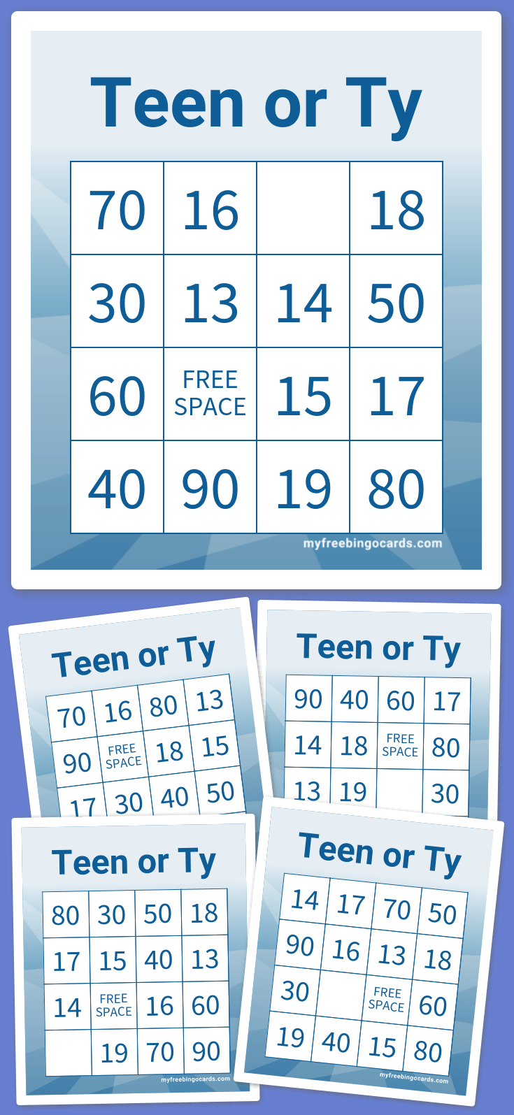 Virtual Teen or Ty Bingo