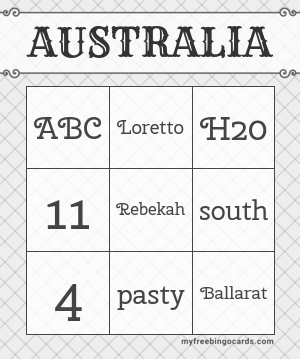 AUSTRALIA BINGO