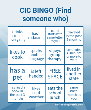 CIC BINGO (Find someone who)