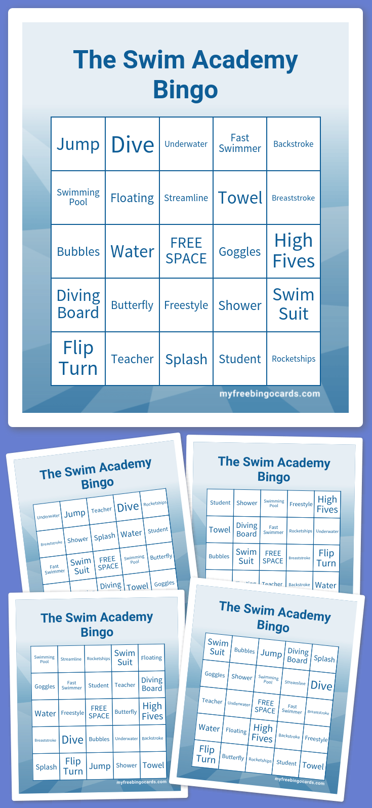 Virtual The Swim Academy Bingo