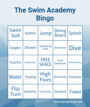 Print 100+ The Swim Academy Bingo Cards