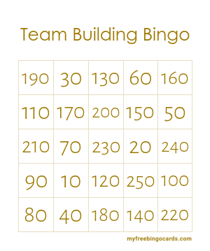 Team Building Bingo