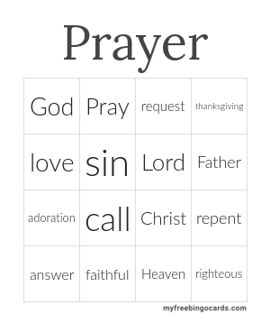 Prayer Bingo