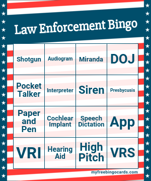 Law Enforcement Bingo