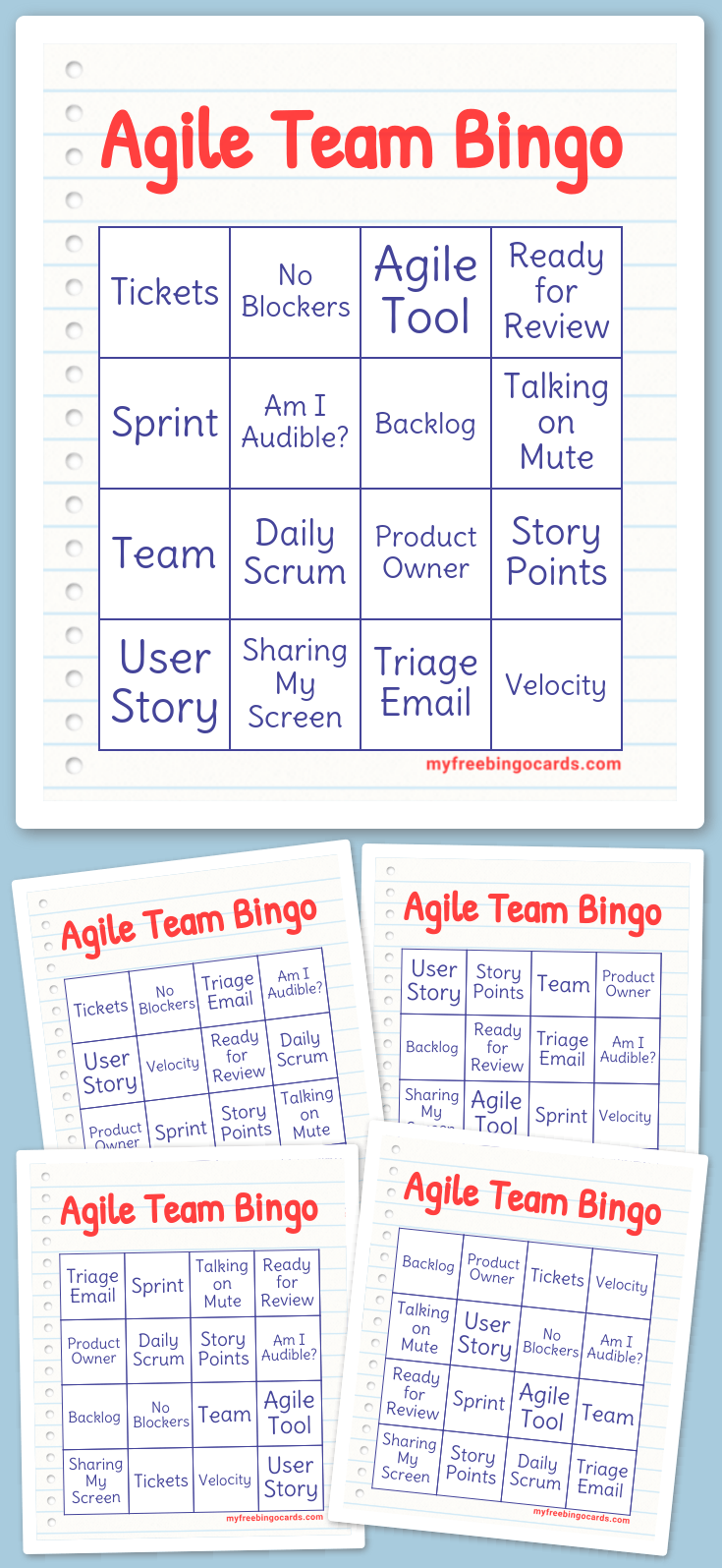 Virtual Agile Team Bingo