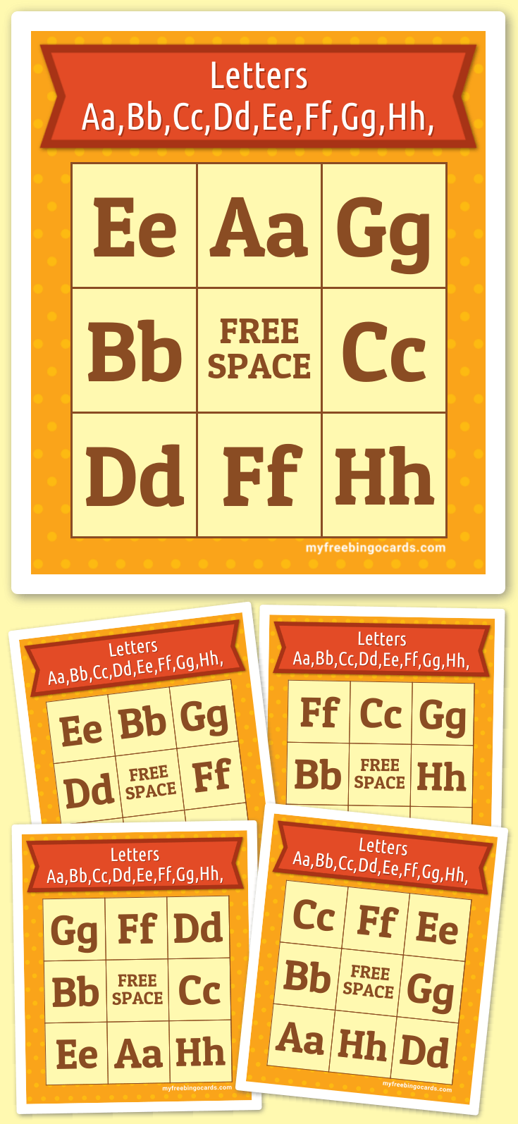 Virtual Letters Aa,Bb,Cc,Dd,Ee,Ff,Gg,Hh, Bingo