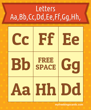 Print 100+ Letters Aa,Bb,Cc,Dd,Ee,Ff,Gg,Hh, Bingo Cards