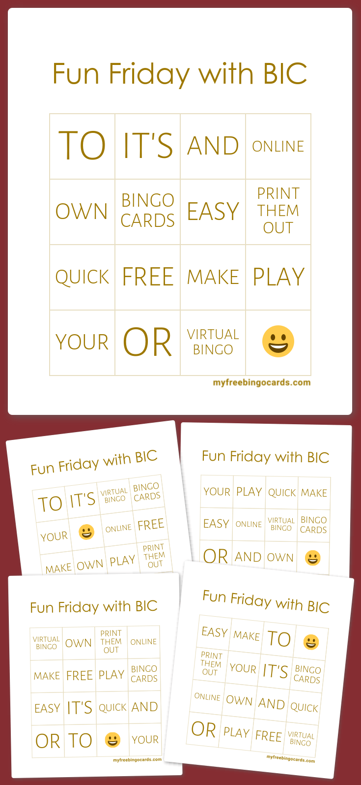 Virtual Fun Friday with BIC Bingo