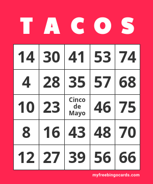 Tacos Bingo