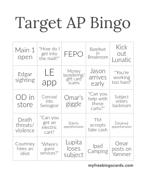 Target AP Bingo