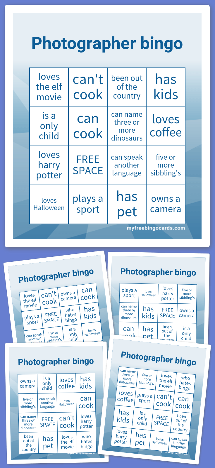 Virtual Photographer bingo