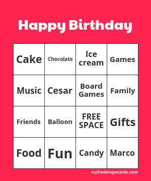 Happy Birthday Bingo