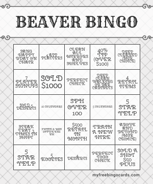BEAVER BINGO