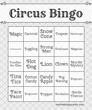 Circus Bingo