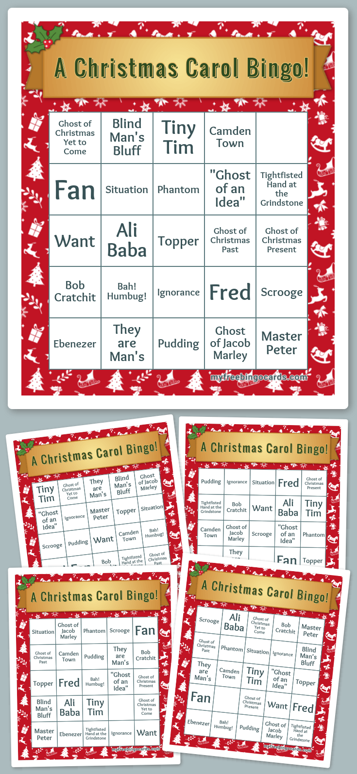 Virtual A Christmas Carol Bingo!