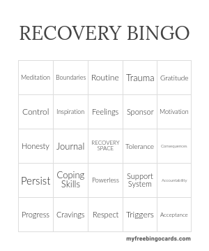 RECOVERY BINGO
