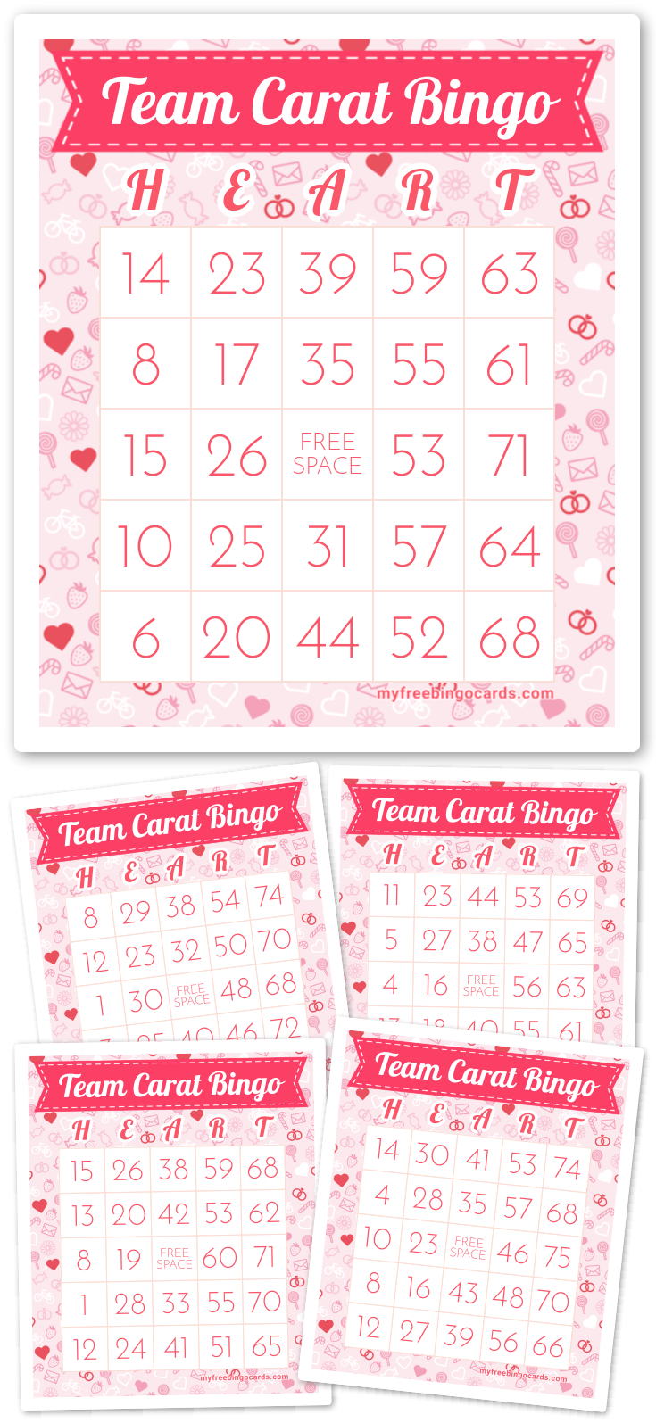 Virtual Team Carat Bingo HEART
