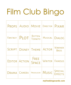 Film Club Bingo