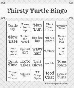 Thirsty Turtle Bingo