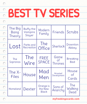 BEST TV SERIES BINGO